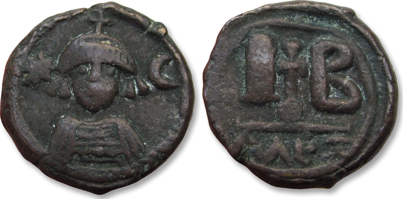 BYZANTINE EMPIRE AE 12 Nummi circa 616-628 A.D. Time of Heraclius ...