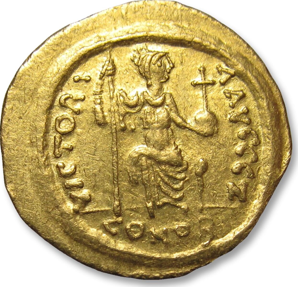BYZANTINE EMPIRE AV gold solidus 565-578 A.D. Justin II / Justinus II ...