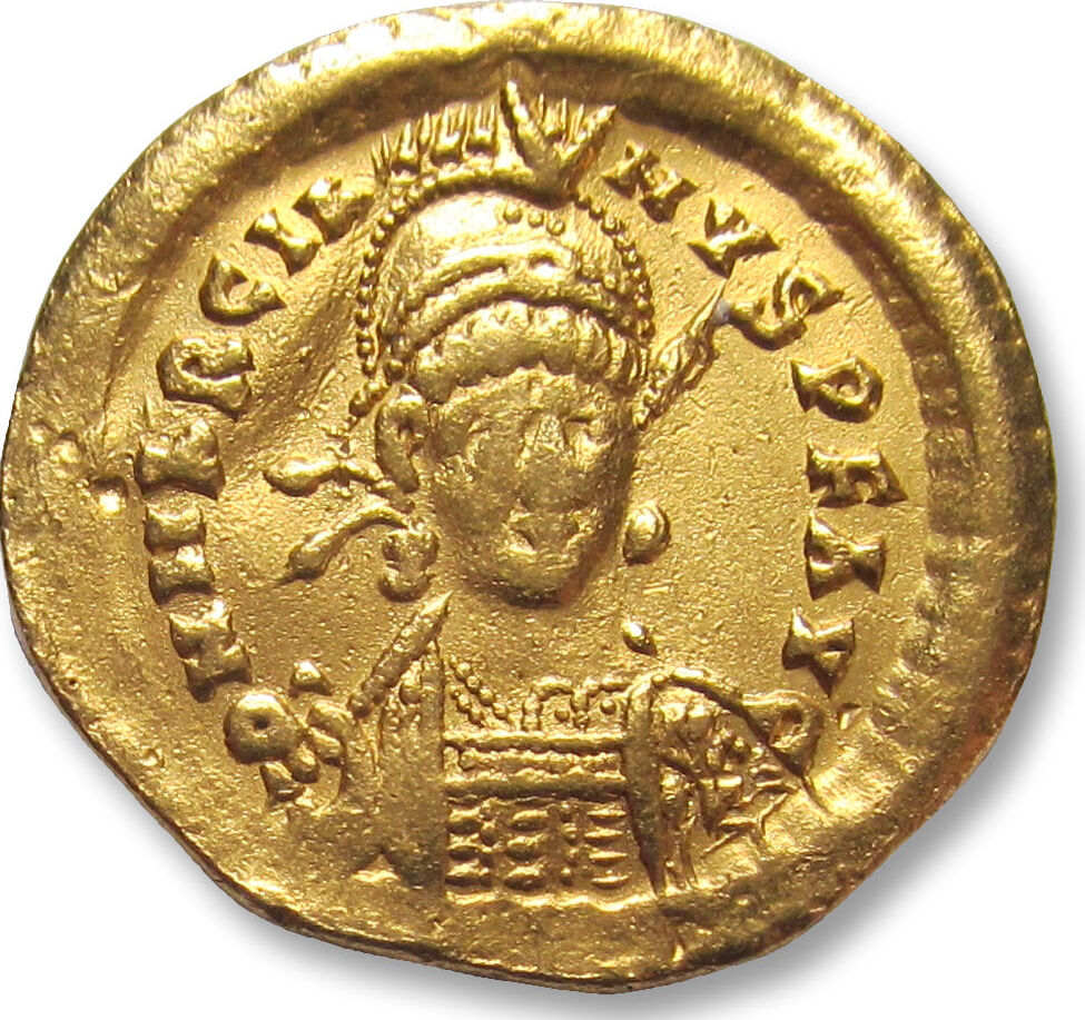 ROMAN EMPIRE AV gold solidus circa 450 A.D. Marcian / Marcianus ...
