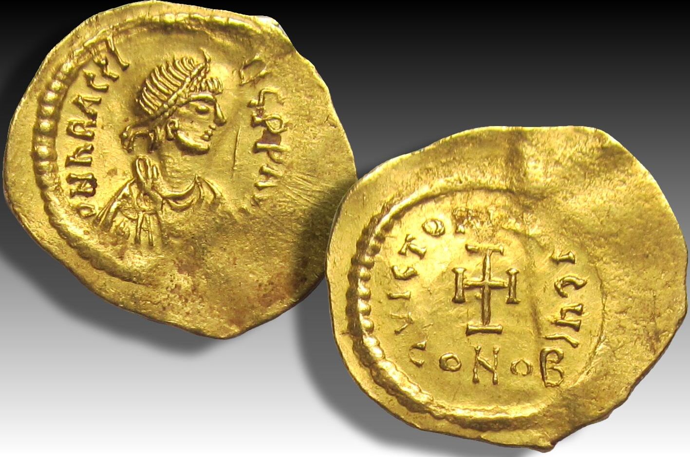 BYZANTINE EMPIRE AV gold tremissis 610-613 A.D. Heraclius ...