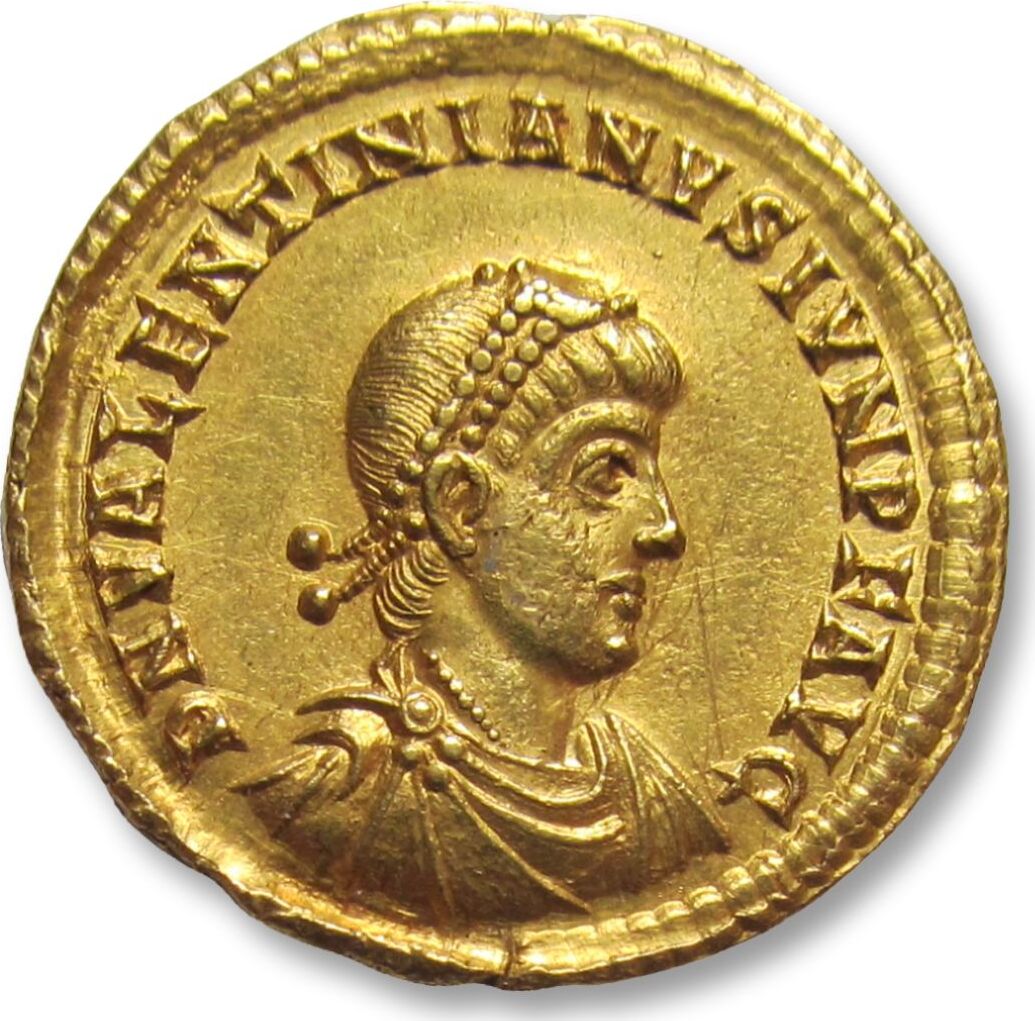 ROMAN EMPIRE AV gold solidus 378-383 A.D. Valentinian II ...