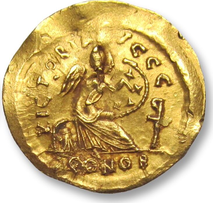BYZANTINE EMPIRE AV gold semissis 498-518 A.D. Anastasius ...