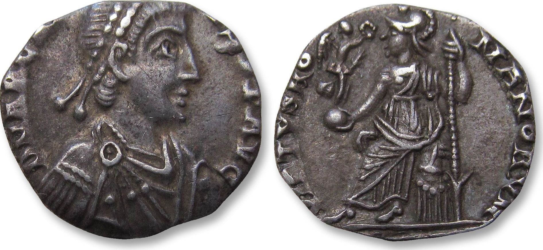 ROMAN EMPIRE AR siliqua 383-408 A.D. Arcadius, Mediolanum (?) mint ...