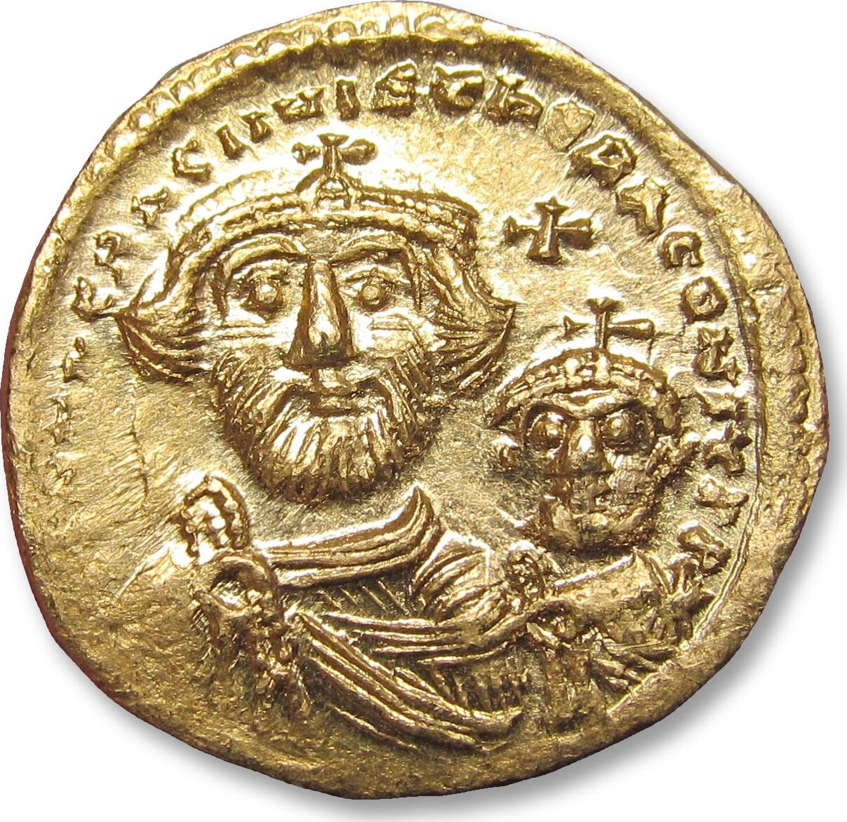 BYZANTINE EMPIRE AV gold solidus circa 616-625 A.D. Heraclius, with ...