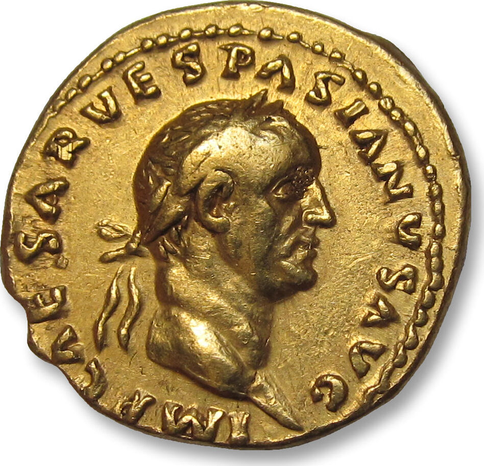 ROMAN EMPIRE AV gold aureus circa 70 A.D. Vespasian / Vespasianus ...