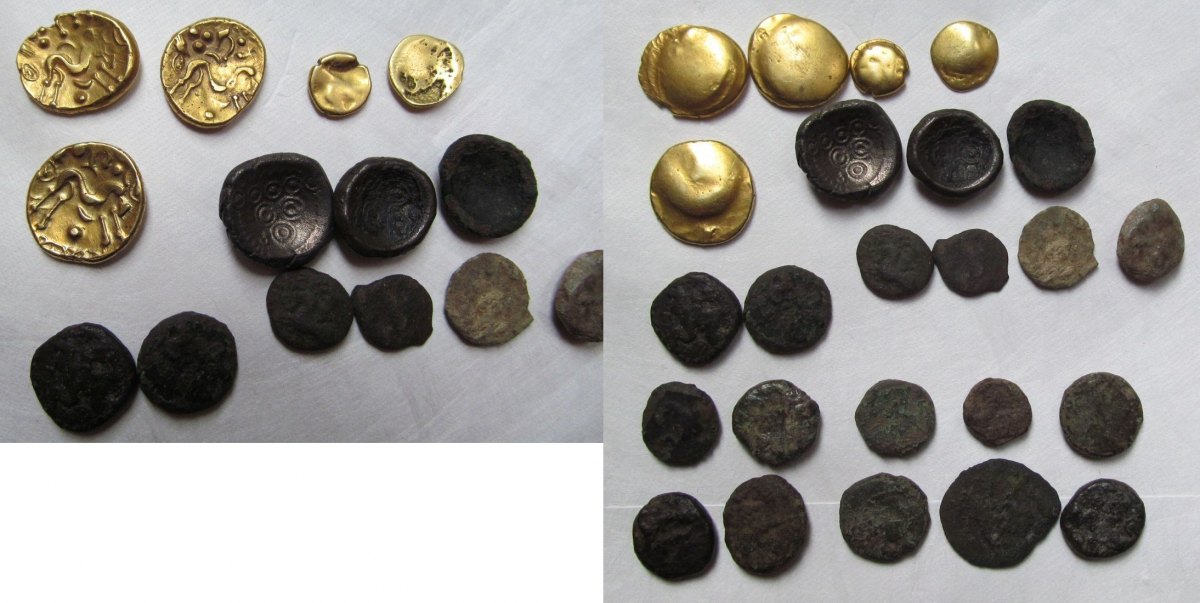 ANCIENT CELTIC AV Stater, 1/4 stater 58-55 B.C. Celtic coin hoard found ...
