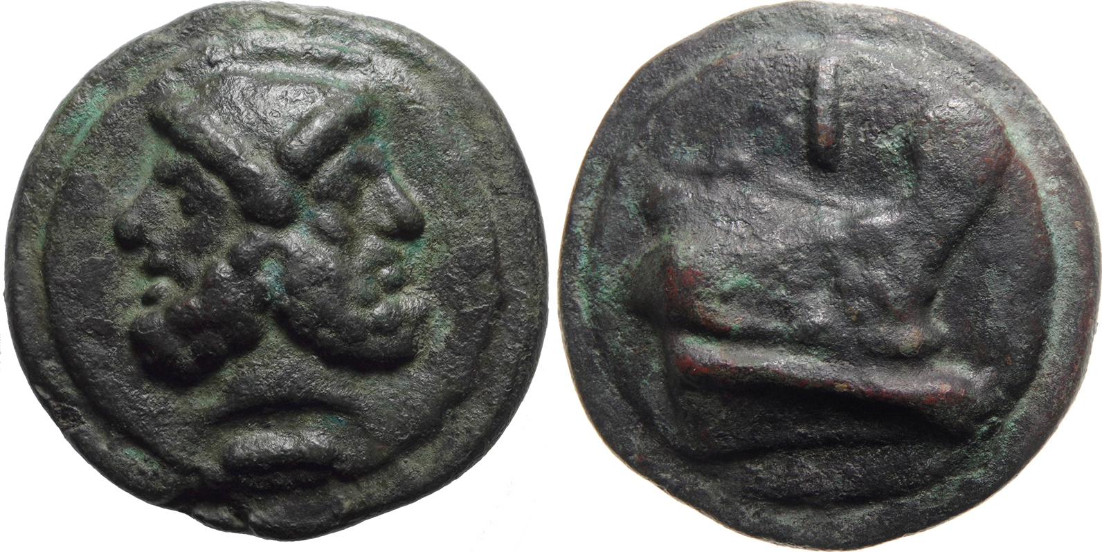 Roman republik 225-217 BC. Ae;cast Aes grave, libral serie Roma. vz ...
