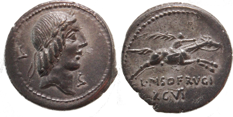 Roman Republic Ar.denarius 90BC. L.Calpurnius Piso Frugi lightly toned ...