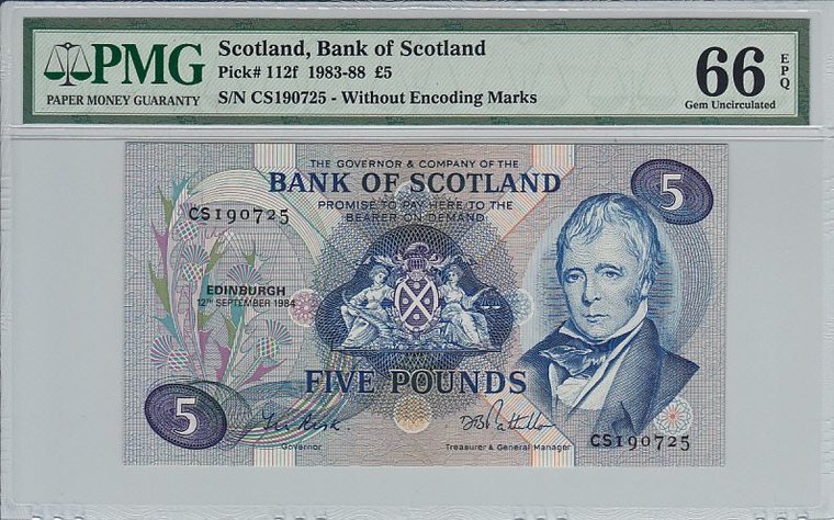 1984 SCOTLAND P.112f - 5 Pounds PMG 66 EPQ | MA-Shops