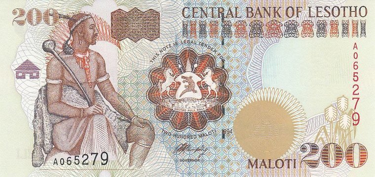 1994 LESOTHO P.20a - 200 Maloti UNC unz | MA-Shops