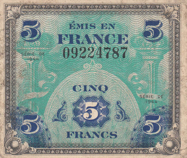 1944 VF FRANCE P.115a - 5 Francs | MA-Shops