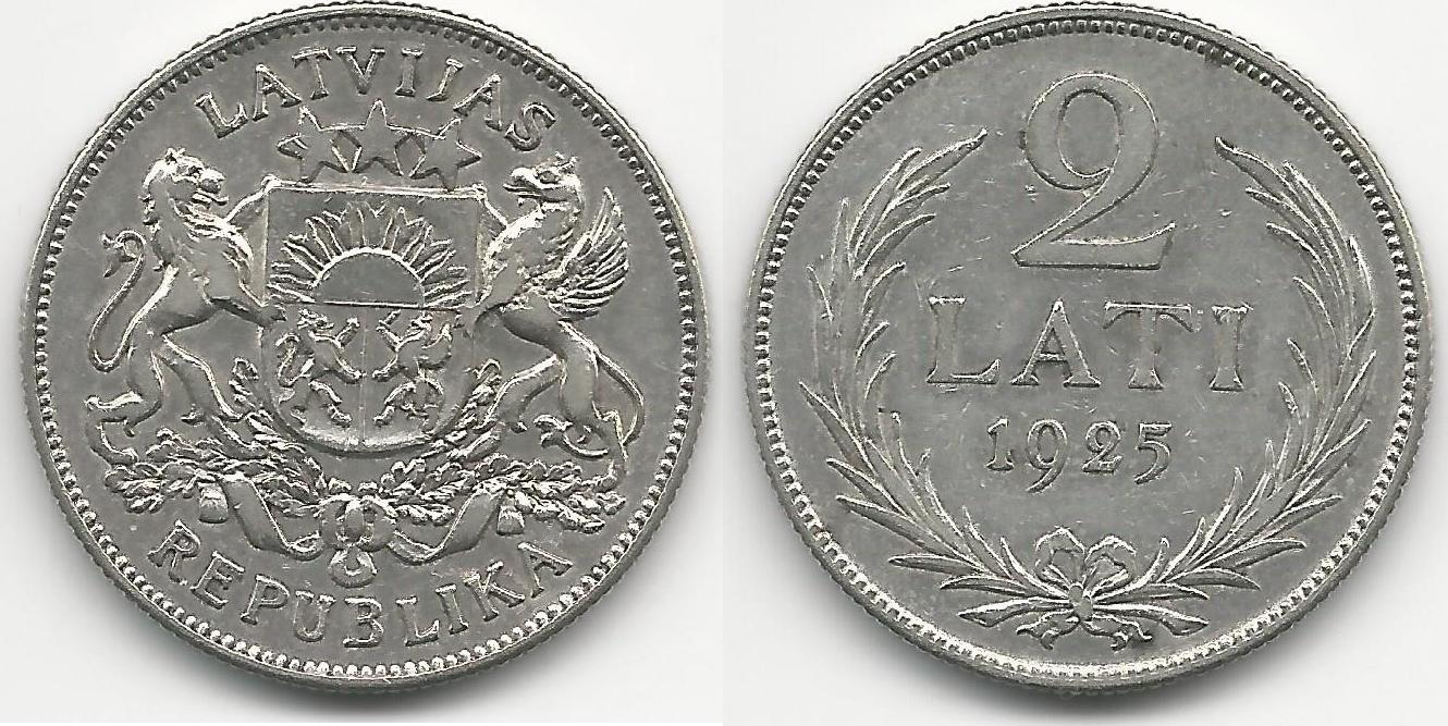 Lettonie / Lettland 2 Lati 1925 Latvijas SS | MA-Shops
