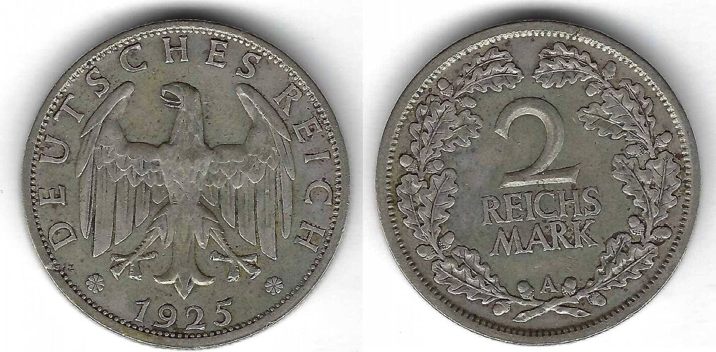 Allemagne / Germany / Deutschland 2 Reichsmark 1925 A Weimar SS (Min ...