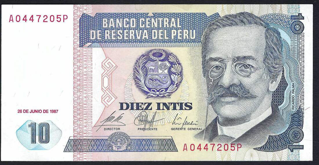 Pérou / Peru 10 Intis 26/06/1987 Banco Central De Reserva Del Peru P ...
