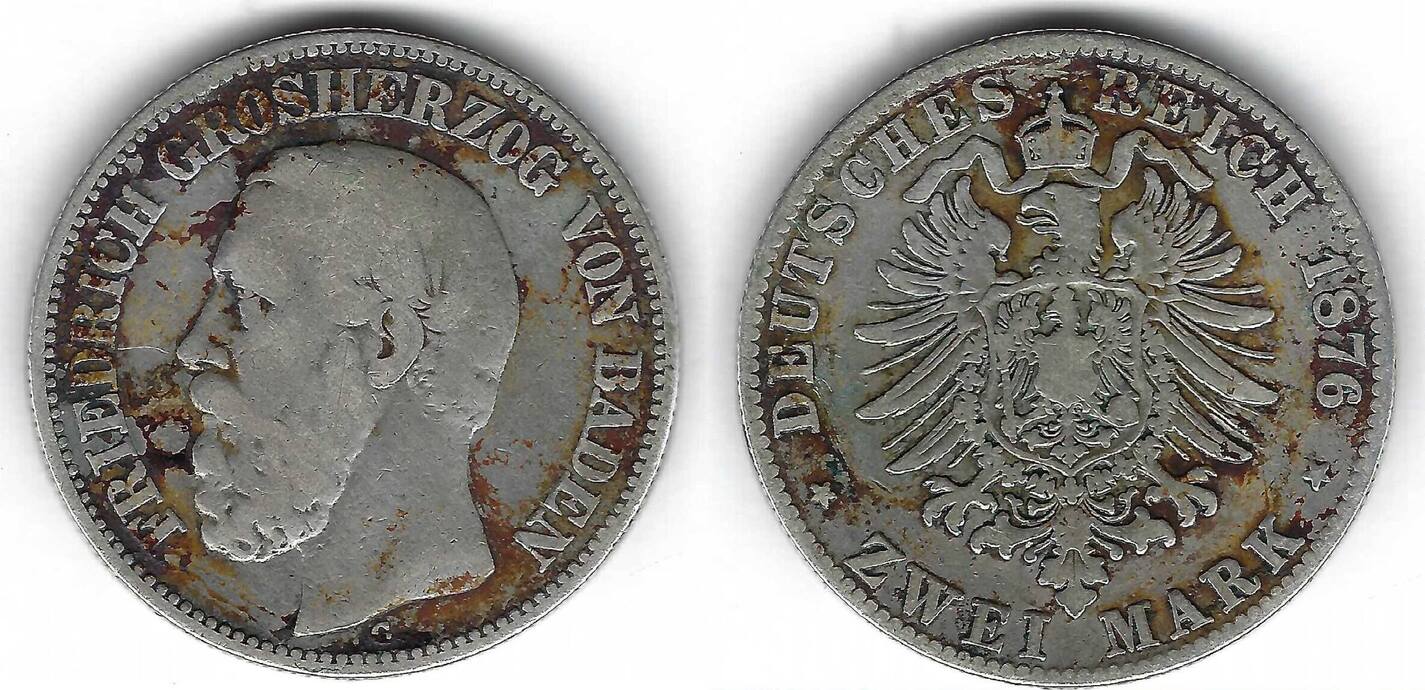 Baden 2 Mark 1876 G Friedrich B | MA-Shops Baden 2 Mark 1876 G Friedrich B | MA-Shops