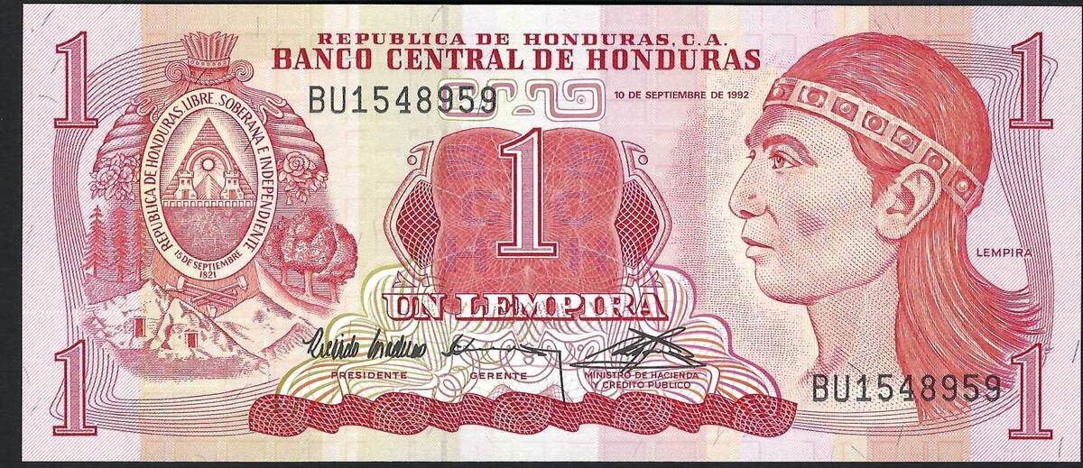 1 Lempira 10/09/1992 Banco Central De Honduras NEUF | MA-Shops