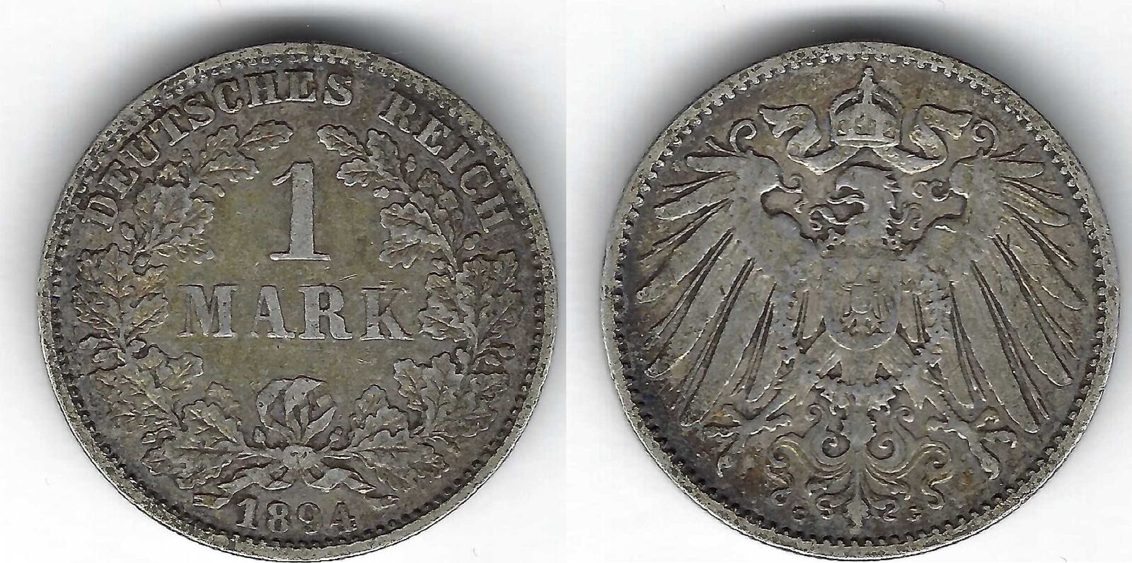 Allemagne / Germany / Deutschland 1 Mark 1894 G Grosser Adler F.SS | MA ...