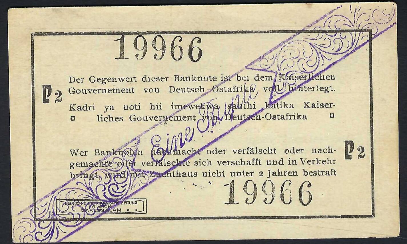 Allemagne / Germany / Deutschland 1 Rupie 01/2/1916 Deutsch ...