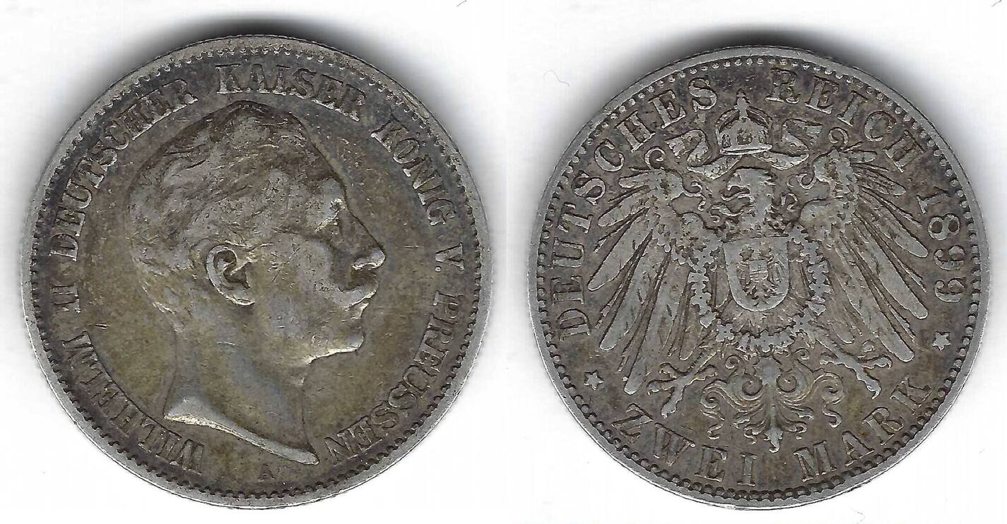 Prusse / Prussia / Preussen 2 Mark 1899 A Wilhelm II SS | MA-Shops