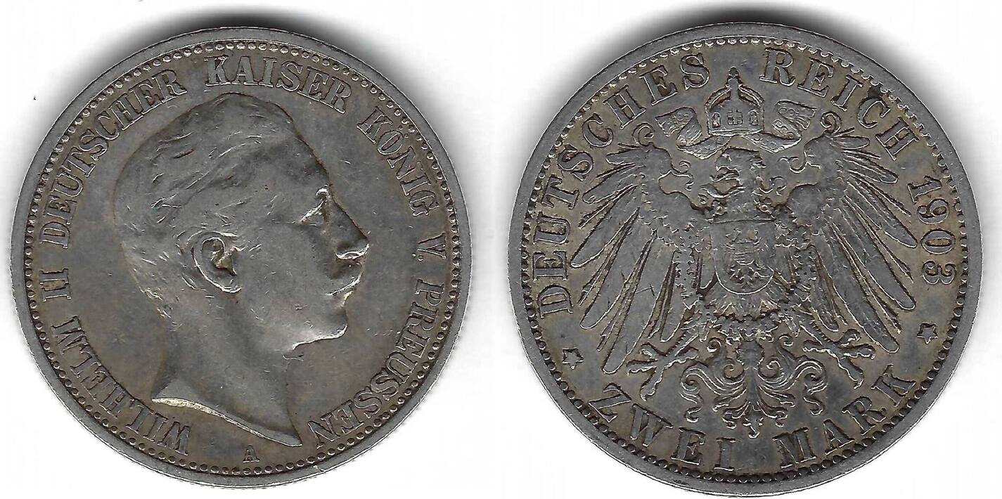Prusse / Prussia / Preussen 2 Mark 1903 A Wilhelm II SS | MA-Shops