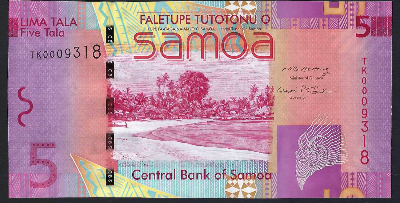5 Tala 2008 Central Bank of Samoa NEUF | MA-Shops