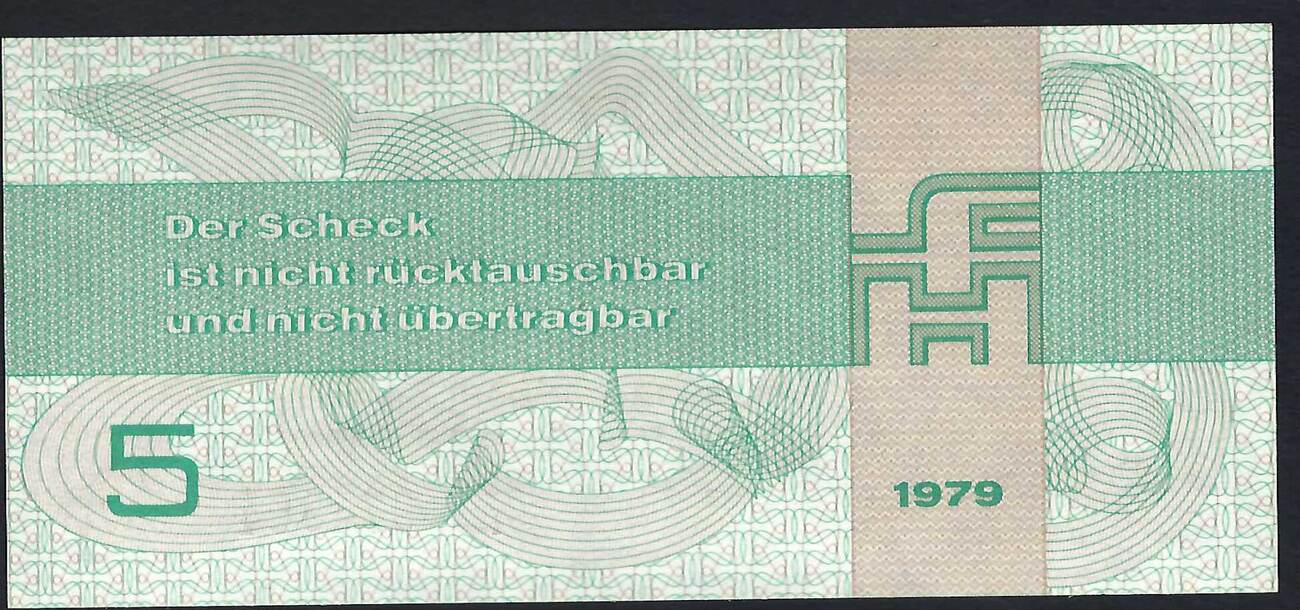Deutche Demokratik Republic 5 mark 1979 Scheck NEUF | MA-Shops