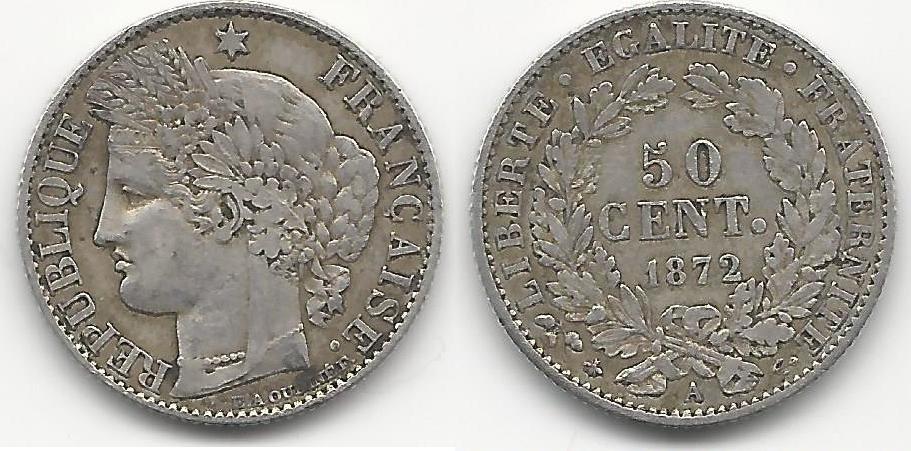 France / Frankreich 50 Centimes 1872 A Cérès SS | MA-Shops