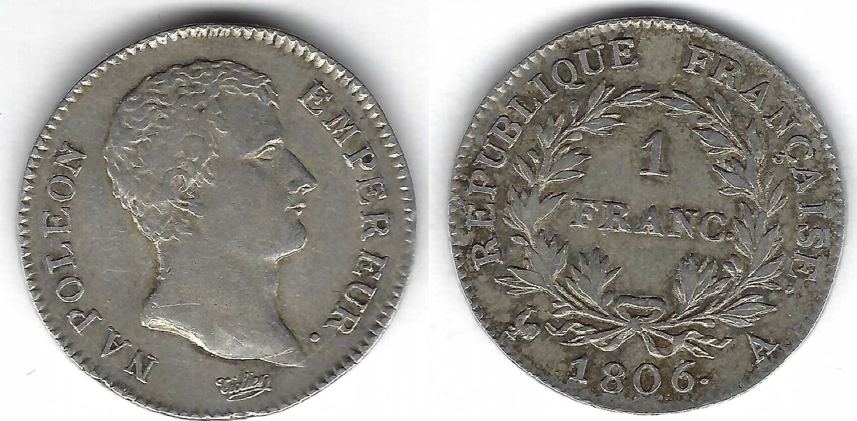 France / Frankreich 1 Franc 1806 A Napoléon I er SS (Min. Randfehler) | MA-Shops