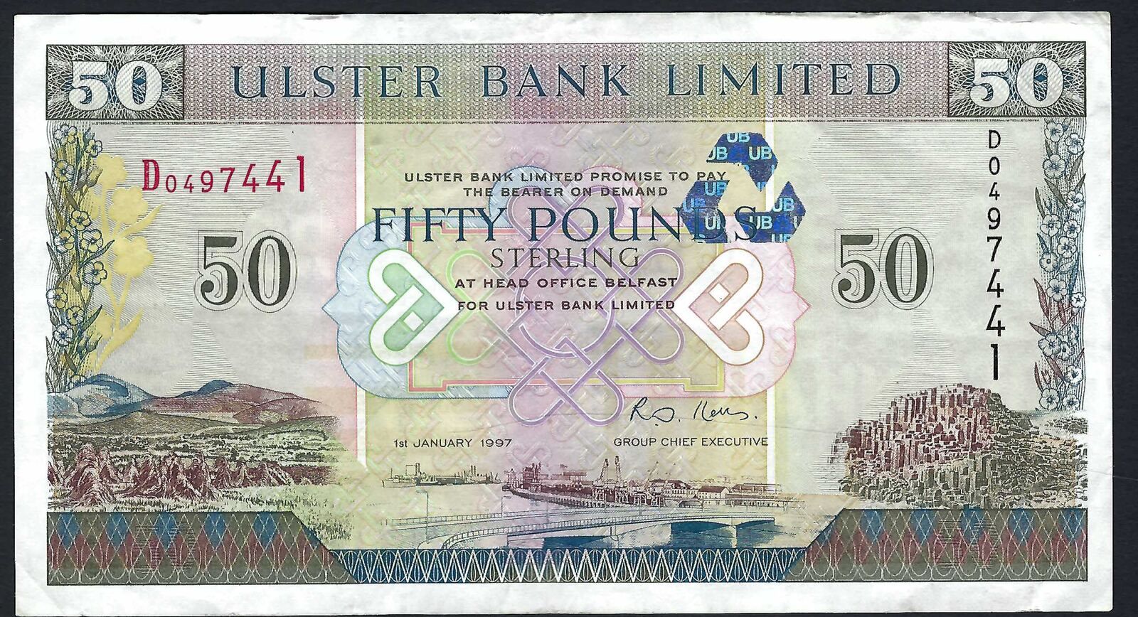 Irlande / Northern Irlande 50 Pounds 01/01/1997 Ulster Bank Limited S ...