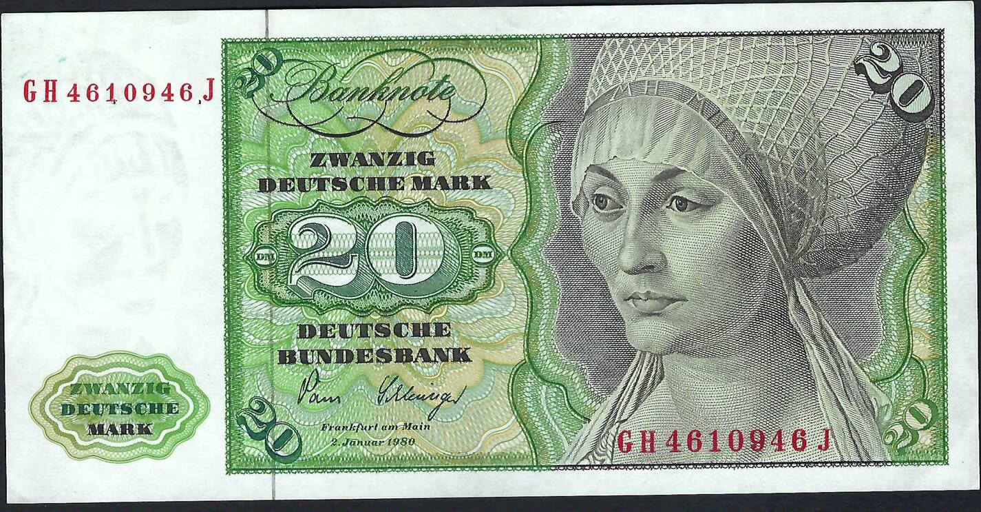 Allemagne / Deutschland / Germany 20 Mark 02/01/1980 Deutsche Bundesbank série GH SS + | MA-Shops