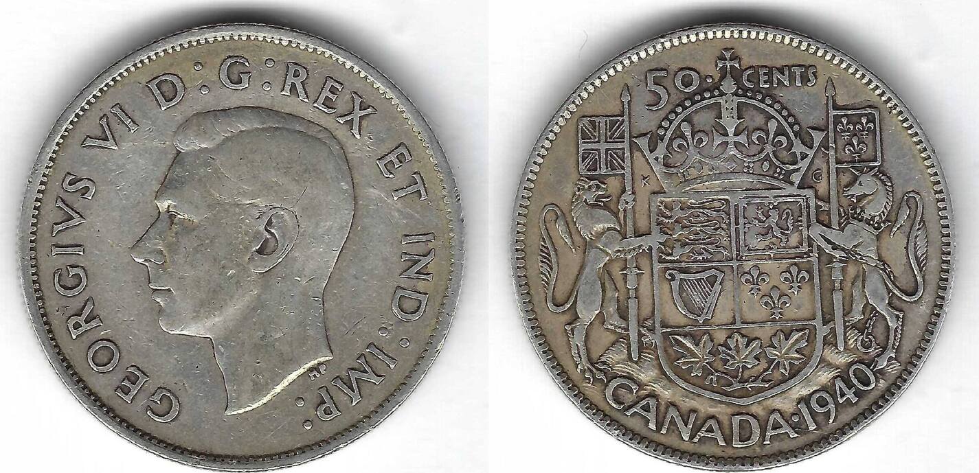 Canada 50 Cents 1940 George VI S / SS | MA-Shops