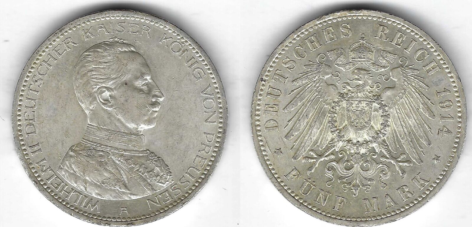 Prusse / Preussen / Prussia 5 Mark 1914 A Wilhelm II SS + | MA-Shops