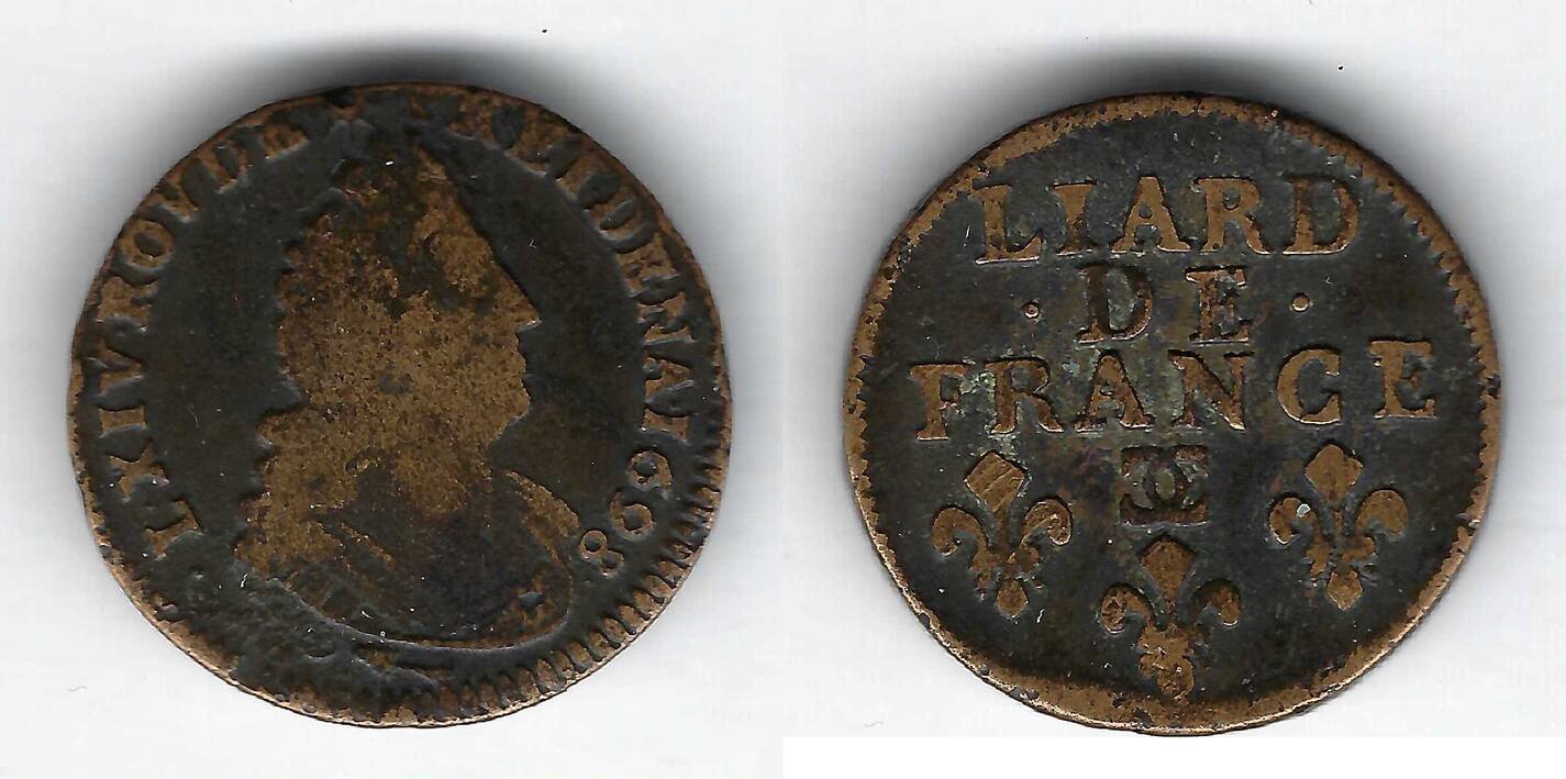 France / Frankreich / Besançon Liard de France 1698 Louis XIV ( 1643 ...