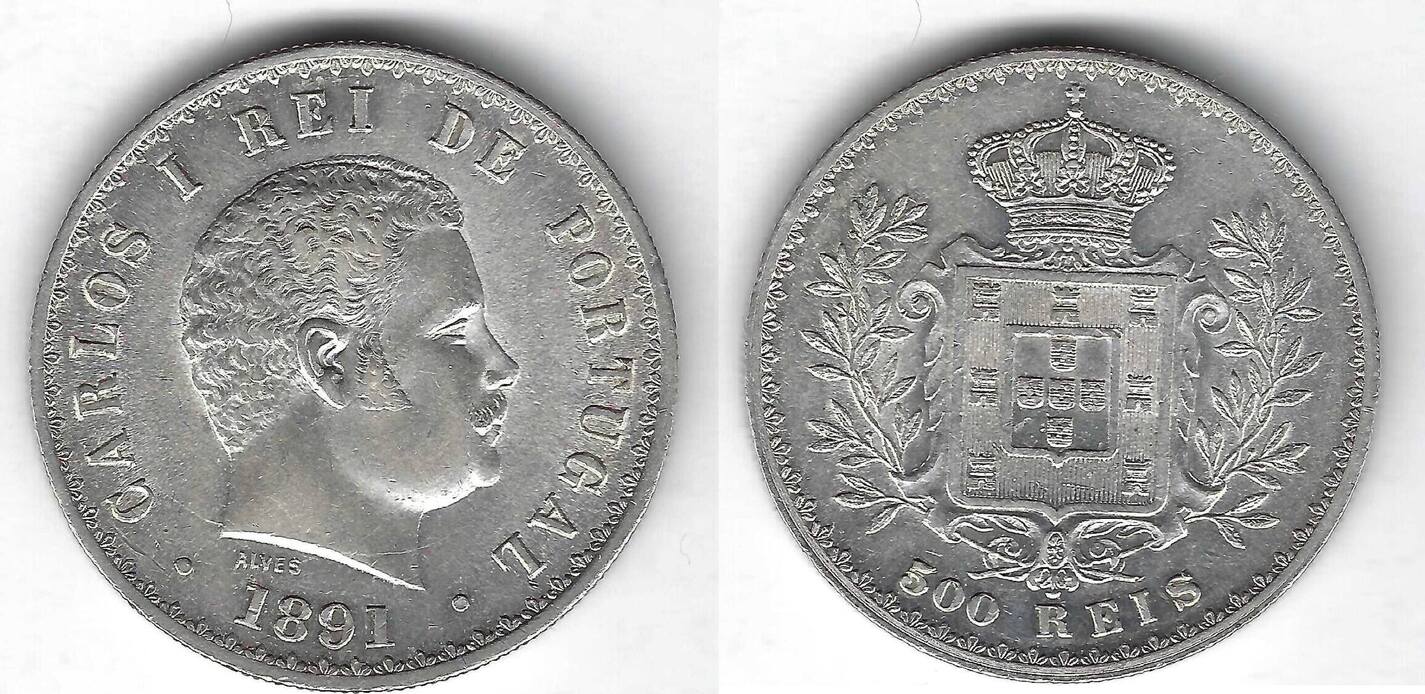 Portugal 500 Reis 1891 Carlos Ier F.VZ | MA-Shops
