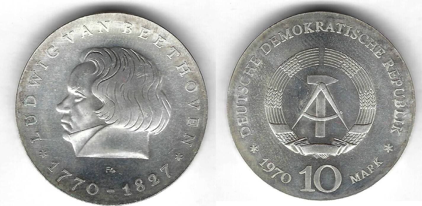 Allemagne / Deutschland / Germany / DDR 10 Mark 1970 Ludwig Van ...