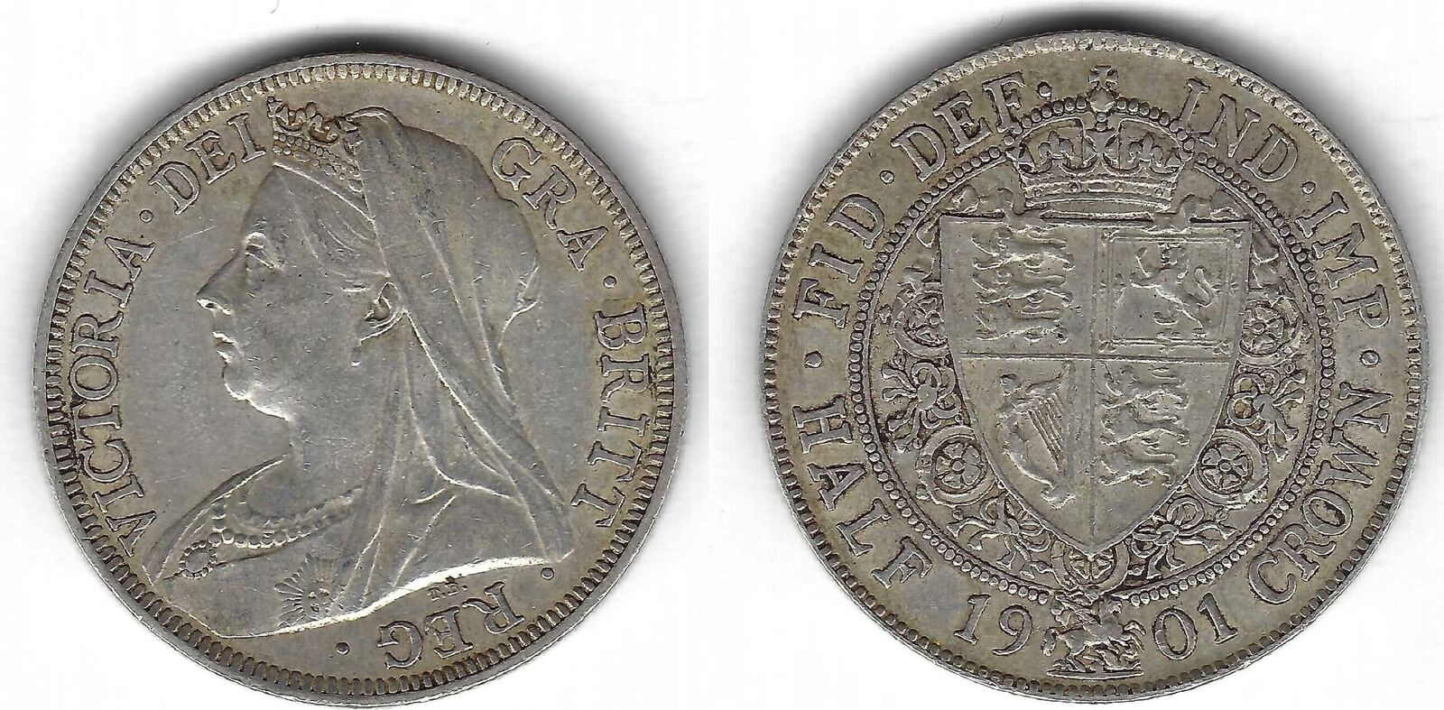 Grande Bretagne / Britain / England 1/2 Crown 1901 Queen Victoria SS ...