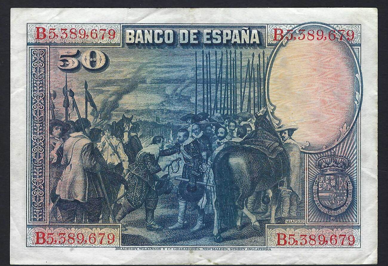 Espagne / Spain / Spanien 50 Pesetas 15/08/1928 El Banco De Espana F.SS ...