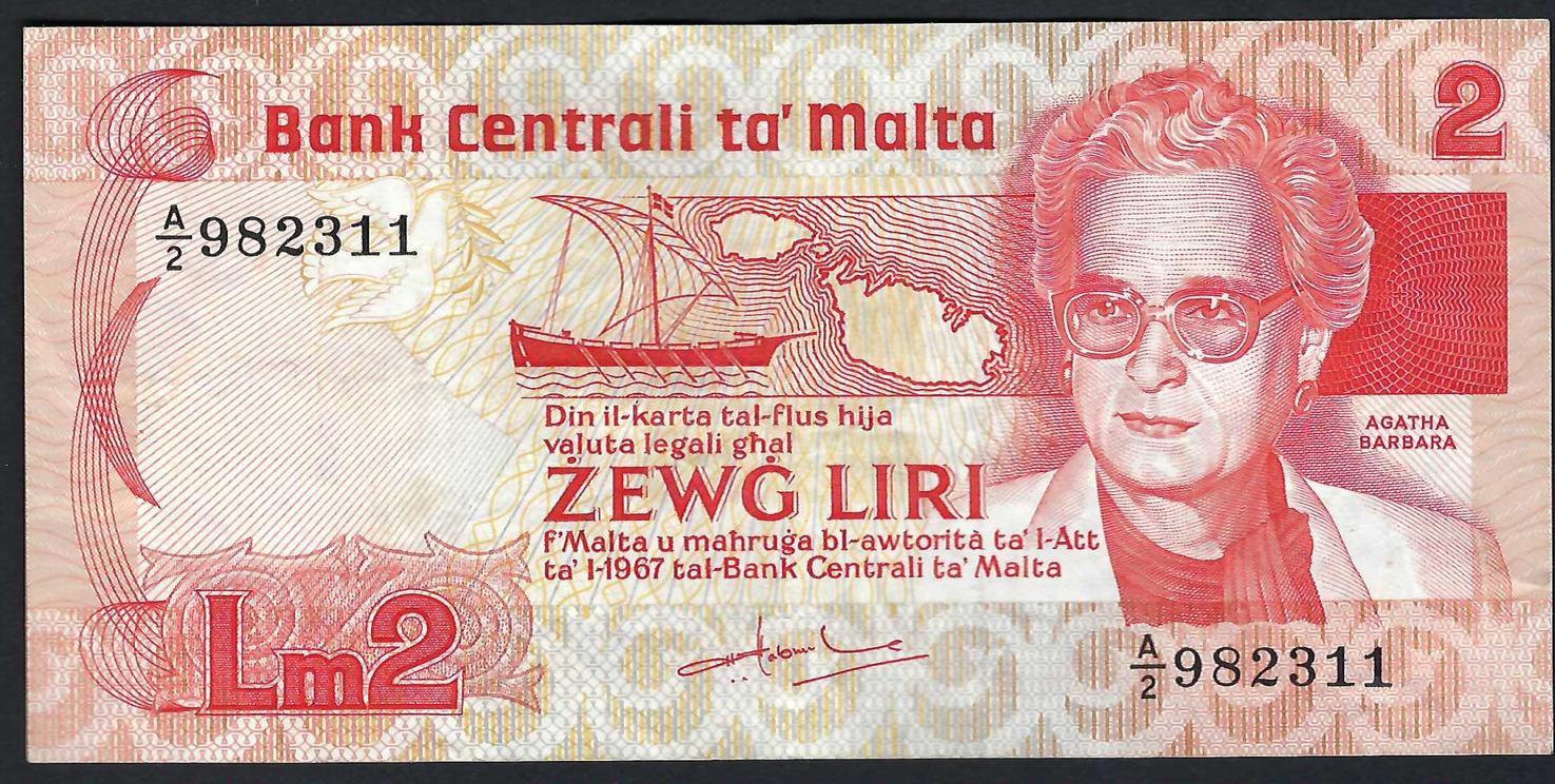Malte / Malta 2 Liri 1986 Bank Centrali Ta Malta SS | MA-Shops