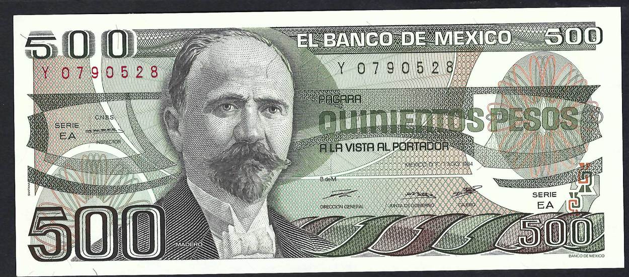 mexique-mexico-500-pesos-4-08-1984-el-banco-de-mexico-s-rie-ea-p-neuf