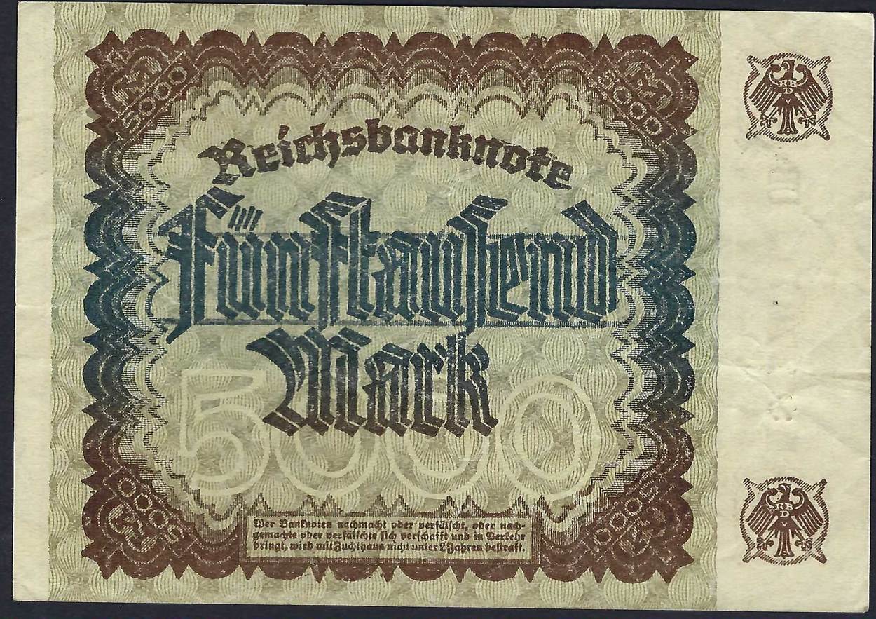 Allemagne / Germany / Deutschland 5000 Mark 2/12/1922 Reichsbanknote SS ...