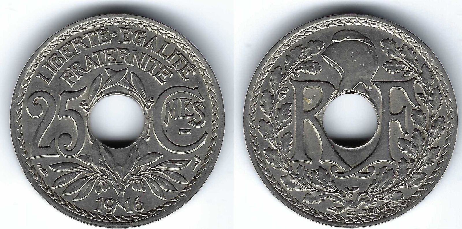 France / Frankreich 25 Centimes 1916 Lindauer Cmes souligné! SS + | MA ...
