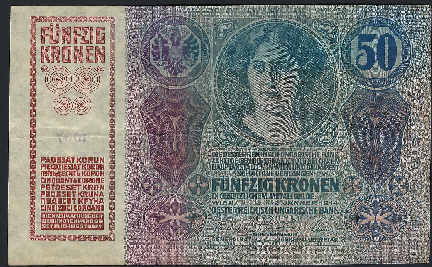 Autriche / Austria / österreich 50 Kronen 2/01/1914 Oesterreichisch ...