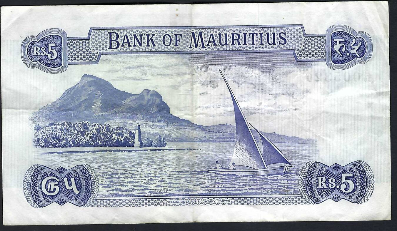 Ile Maurice / Mauritius 5 Rupees 1973 - 1982 Bank of Mauritius A.30 S ...
