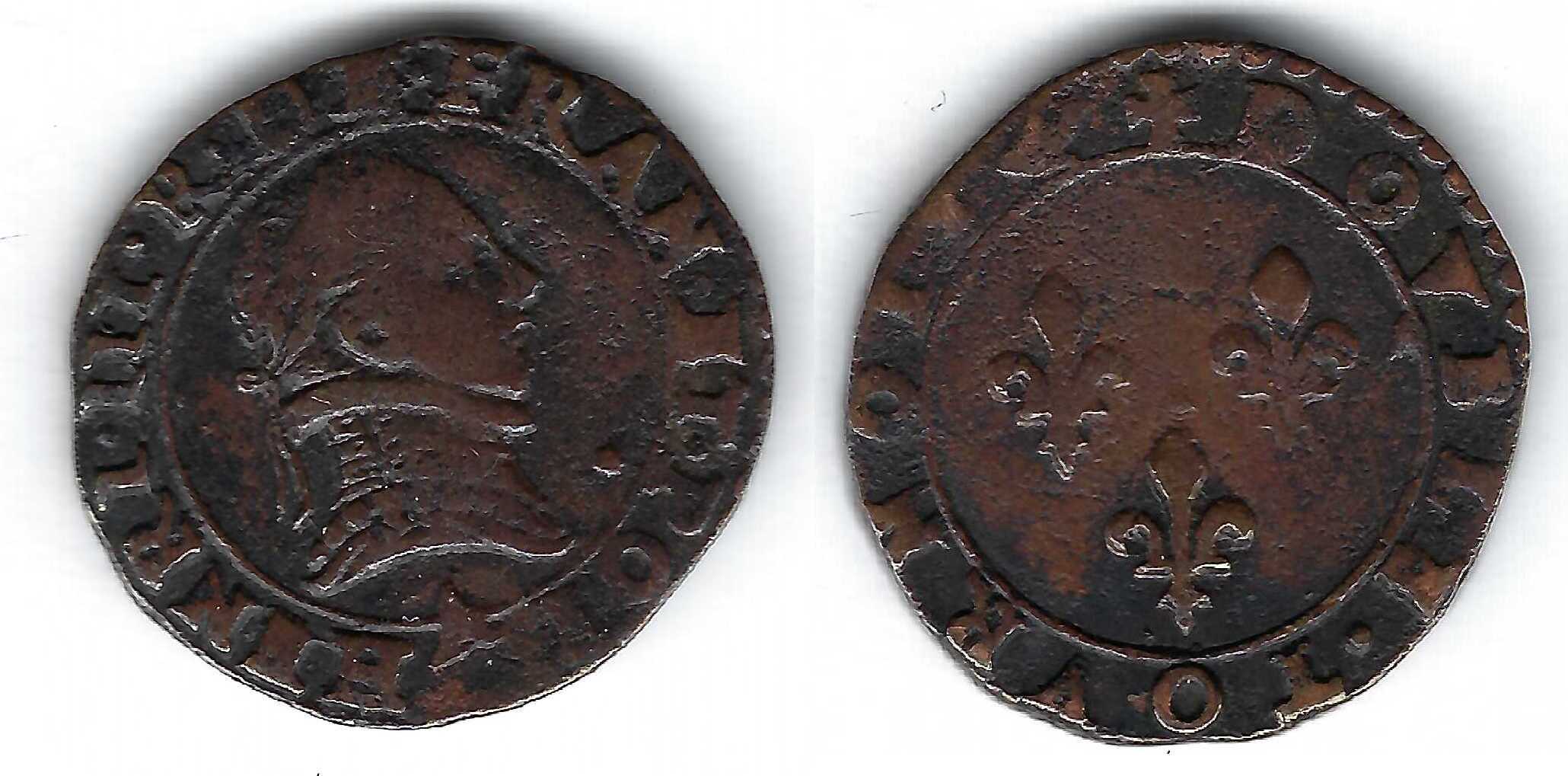 France / Frankreich / Poitiers Double Tournois 1580 G Henri III (1574 - 1589) B à TB | MA-Shops