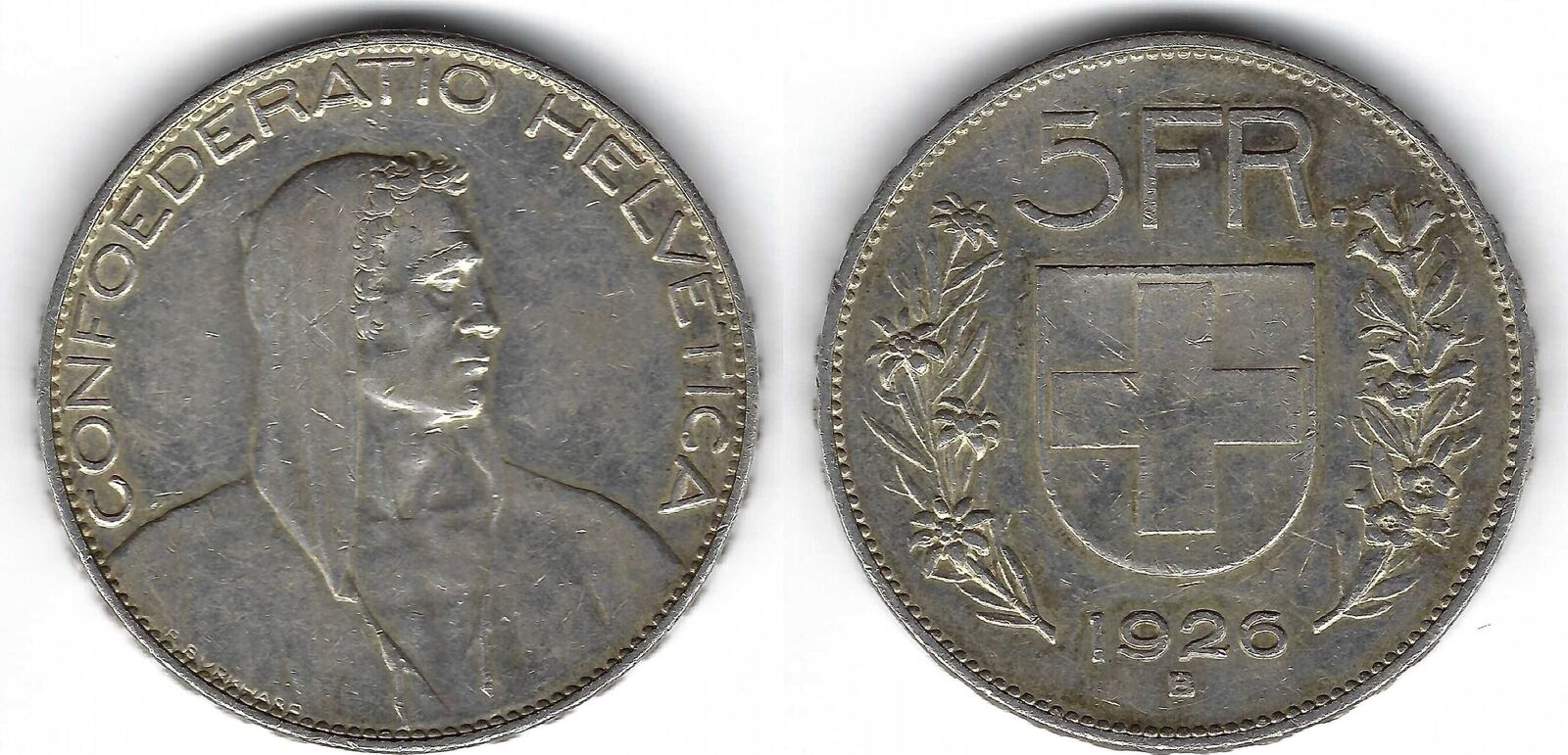 Suisse / Schweiz / Switzerland 5 Francs / 5 Franken 1926 B Helvetia F.SS | MA-Shops
