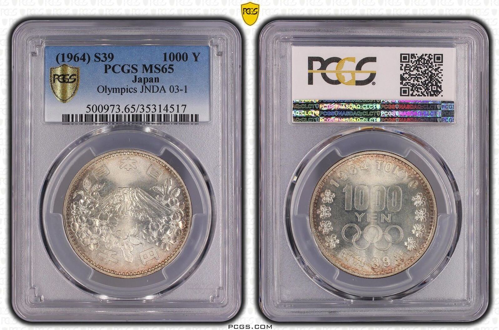 Japan (1964) S39 1000 Y Olympics JNDA 03-1 MS65 | MA-Shops