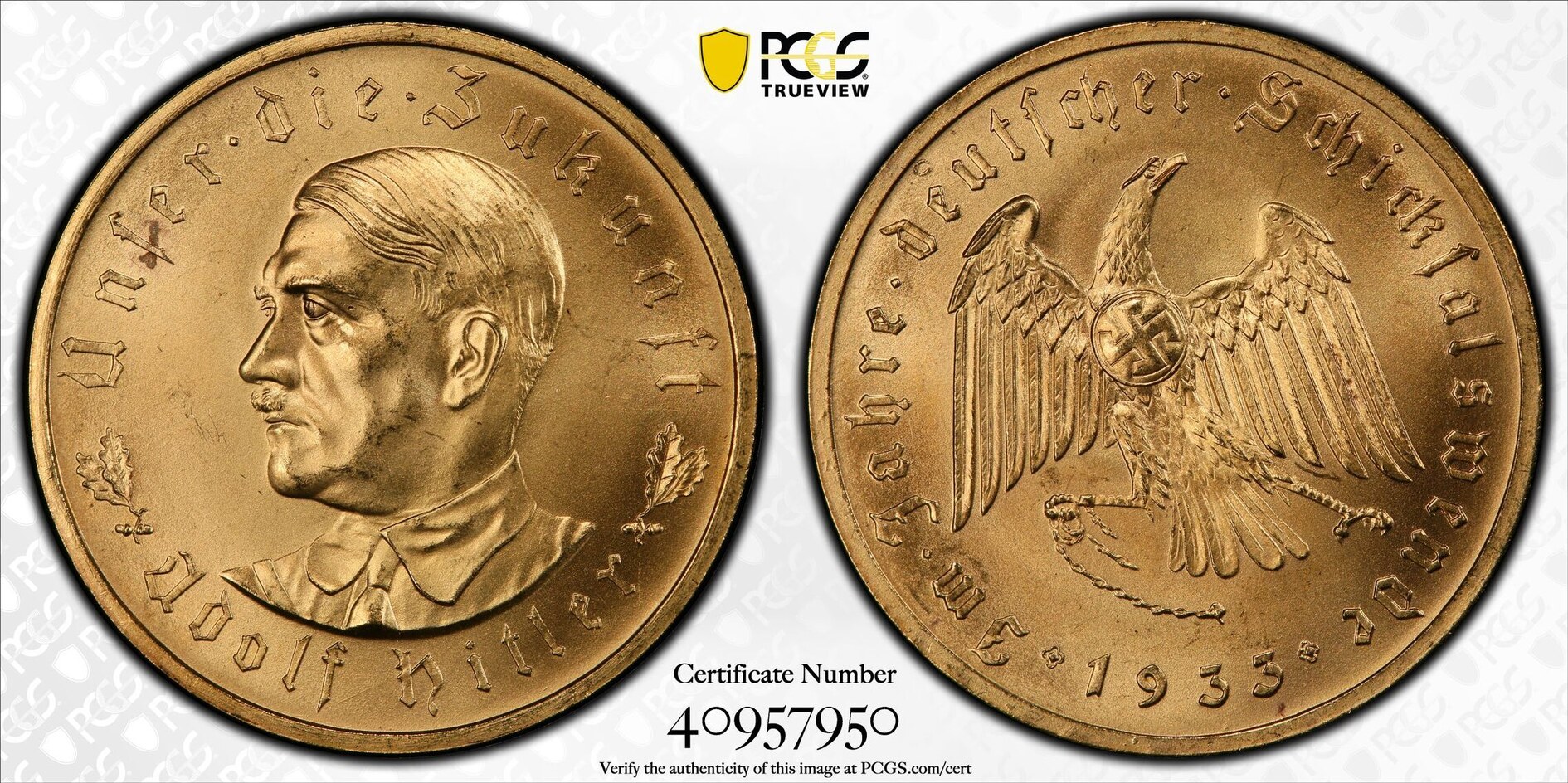 Germany, Third Reich 1933 NSDAP Medal, Colbert 30, Gold, 22 mm, PCGS ...