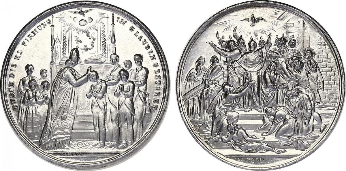 Österreich Ag-Medaille o.J. Firmung (Erscheinung des Heiligen Geistes ... Österreich Ag-Medaille o.J. Firmung (Erscheinung des Heiligen Geistes ...