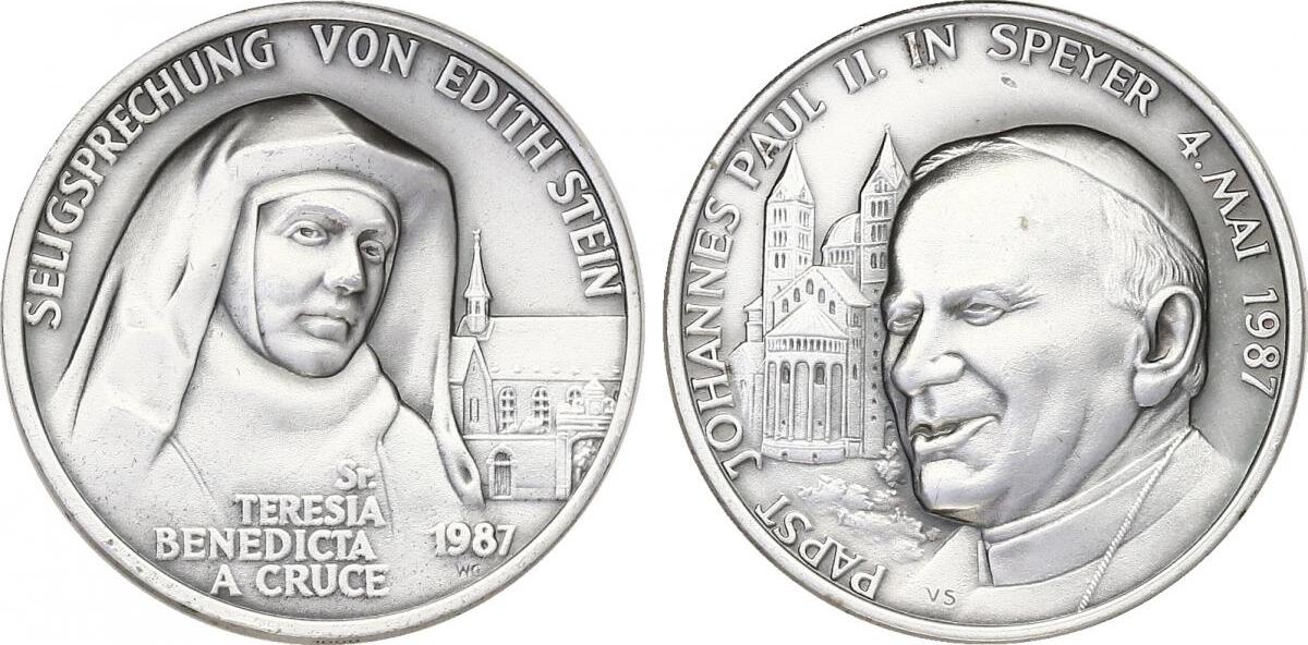 Deutschland - Speyer Ag-Medaille 1987 Papst Johannes Paul II. in Speyer ...