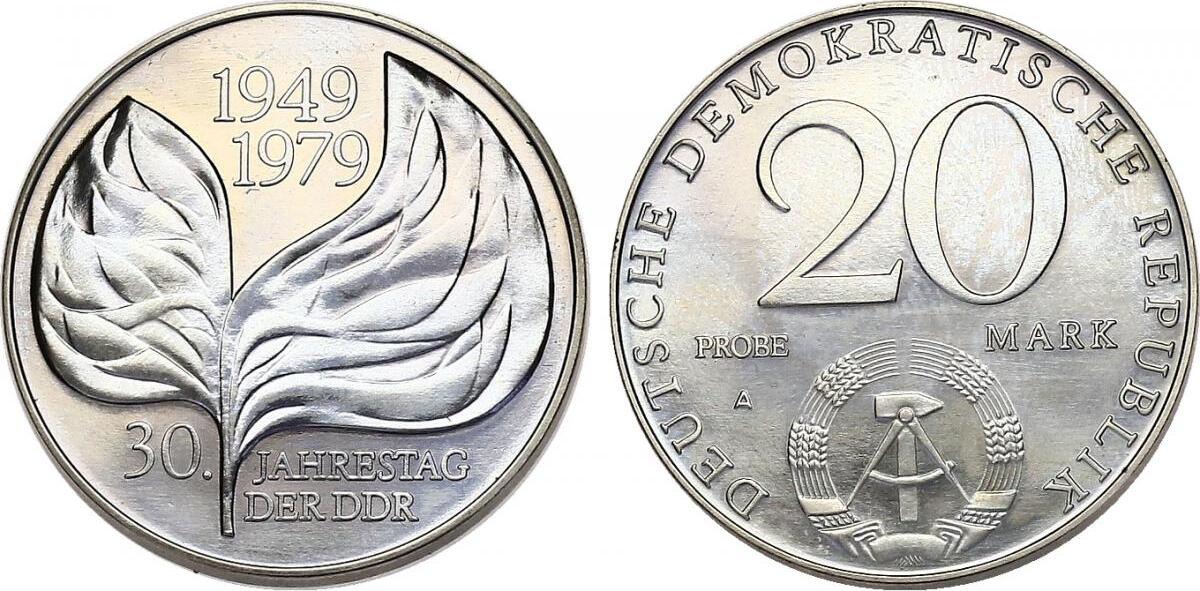 Deutschland - DDR 20 Mark (PROBE) 1979 '30 Jahre DDR' stgl. | MA-Shops
